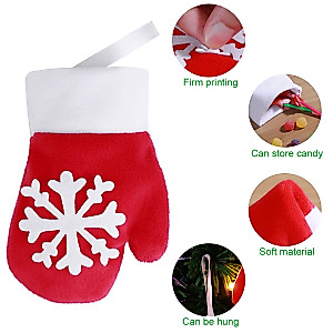 Hemoton 12PCS Christmas Cutlery Holders Premium Fabric Fork Knife Bags Durable Glove and Sock Table Decorations 5.3”X4”