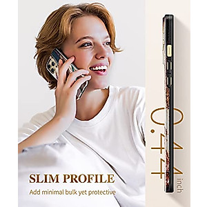 GVIEWIN Case Compatible with iPhone 14 Pro 6.1 Inch, [10FT Military-Grade Drop Tested] Marble Stylish Cases Shockproof Protective Slim Thin Soft TPU Phone Cover for Women 2022 (Drift Sand/Brown)