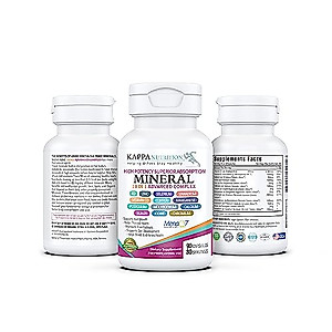 KAPPA NUTRITION (90 Capsules),Vitamin K2, Vitamin D3, Zinc, Selenium, Vanadium, Copper, Manganese, Potassium, Molybdenum, Calcium, Chromium, Iodine, Boron, Mineral 13 in 1 Advanced Complex, from
