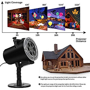 Holiday Projector Light, Syslux Halloween Christmas Projector Lights 16 HD Slides LED Waterproof Light Outdoor Indoor Light with Remote Control for Party Garden Halloween Xmas Holiday Landscape Decor