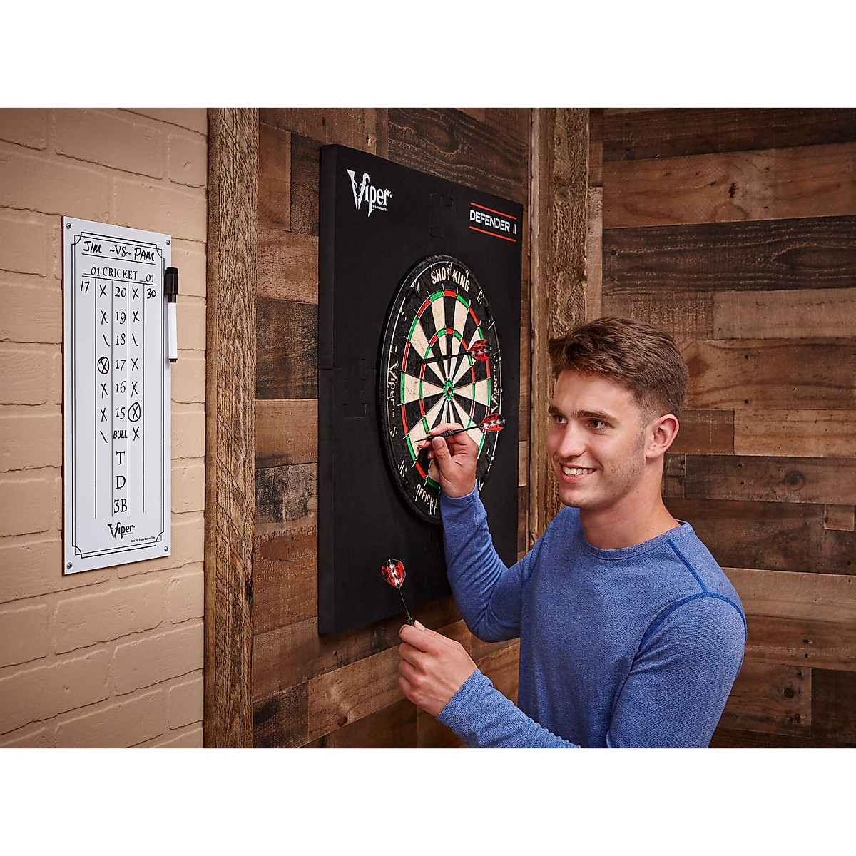 Viper Dry Erase Scoreboard, Cricket and 01 Dart Games, White, 15.375" H x 7.875" W