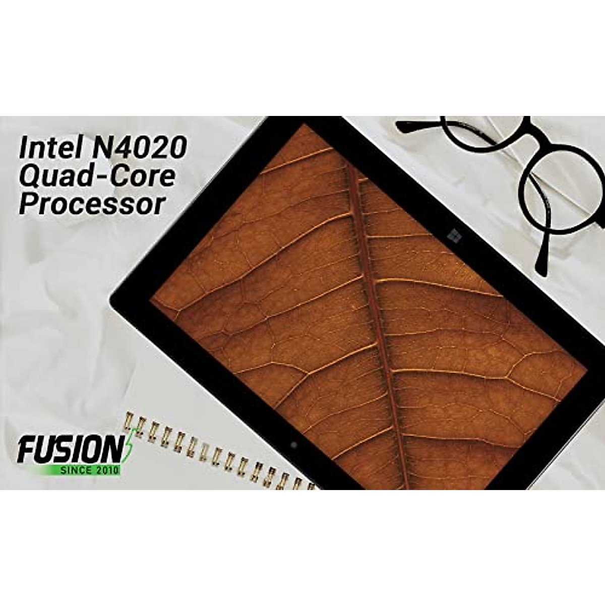 Fusion5 10" Windows 11 FWIN232 Plus N4020 Intel Quad-Core Ultra Slim Windows Tablet PC - 4GB RAM, USB 3.0, Micro HDMI, IPS HD Display, 5MP and 2MP Cameras, Bluetooth (64GB)