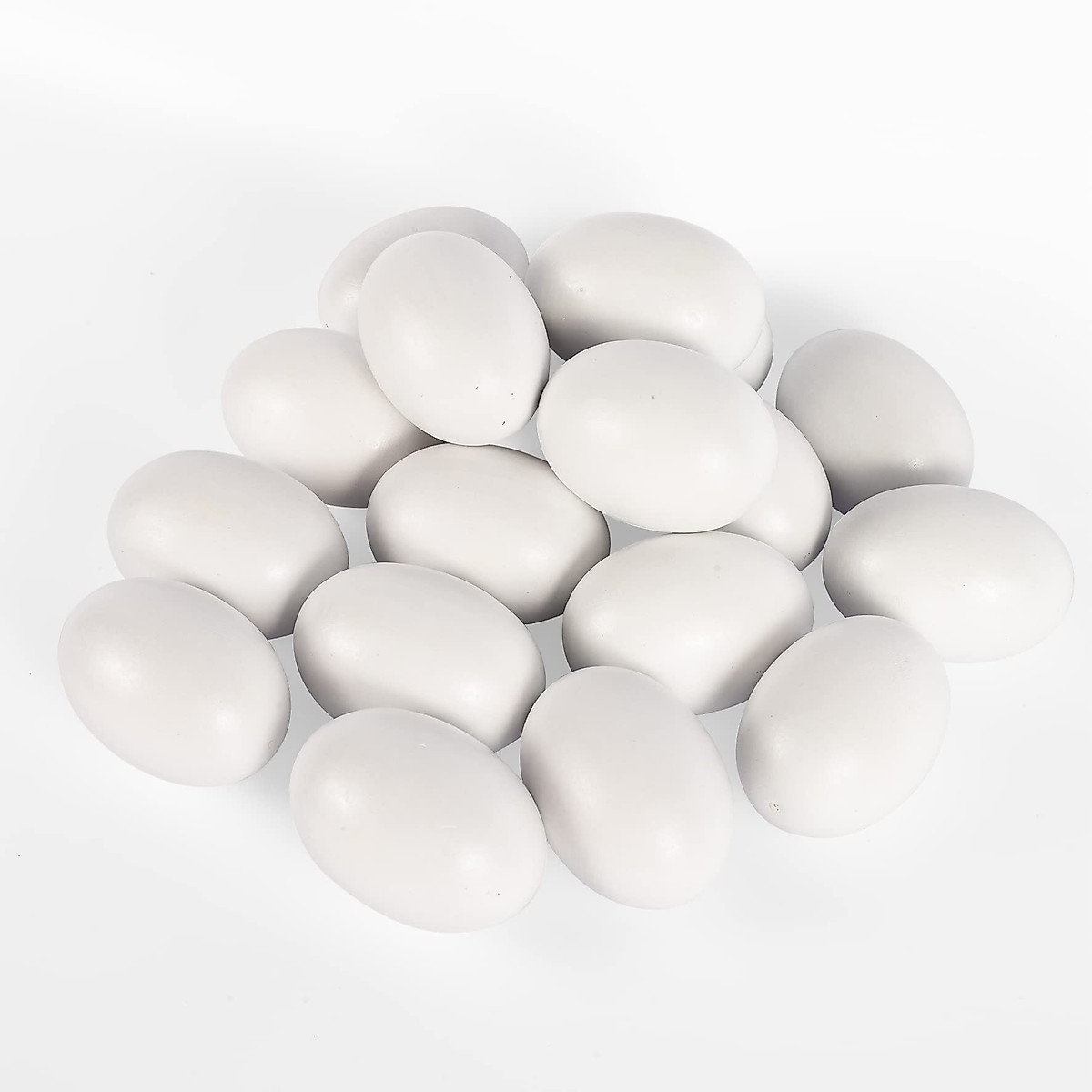 JOYIN 18 Pcs 3.15" Easter Wooden Eggs, Unpainted White Wooden Fake Eggs for Kids Easter DIY Paint Your Own Egg Decor, Easter Eggs Hunt, Easter Craft, Easter Basket Stuffers, Egg Toy Food