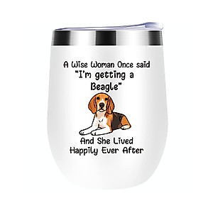Rudicaxi Beagle Gifts,12OZ Beagle Wine Tumbler, Beagle Gifts for Women, Dog Mom Birthday Gifts For Pup Owner Who Loves Basset Hound, Gifts for Dog Lovers Funny Mother's Day Christmas