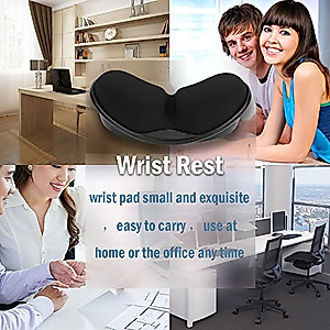 Mouse Wrist Rest， Iwork Wrist Rest Pad for Easy Typing Pain Relief Keyboard Wrist Rest Memory Foam Wrist Rest for Office/Gaming/Computer/Laptop/Mac Mouse Wrist Rest Pad Support Gaming (Black)