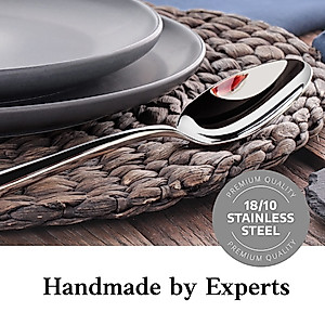 Artaste 56495 Rain II Forged 18/10 Stainless Steel Dinner Spoon, 8-Inch, Set of 12