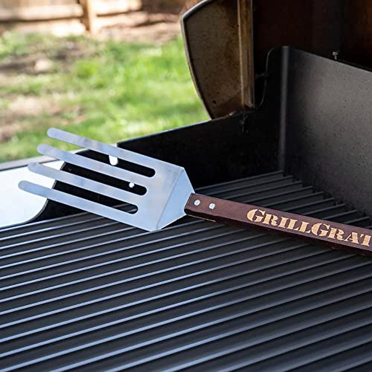 GrillGrate - 12" Panel Set - 2 Interlocking GrillGrates + Grilling Tool (13"L x 10.5"W) - Premium Replacement Grill Grate