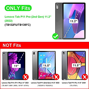 Fintie Case for Lenovo Tab P11 Pro Gen 2 11.2" (TB132FU) 2022, Lightweight Slim Shell Stand Cover with Auto Sleep/Wake, Black