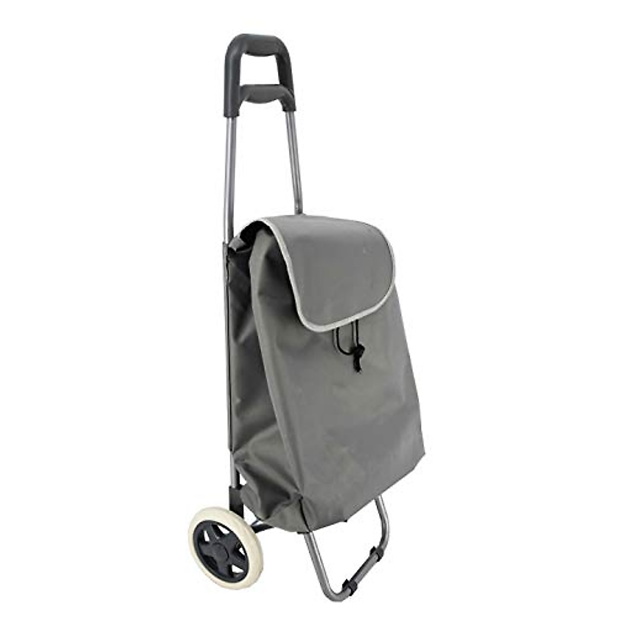 Uniware 36 Inch Foldable Wheeled Shopping Grocery Trolley Cart with Drawstring Bag