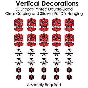 Big Dot of Happiness Karate Master - Martial Arts Birthday Party DIY Dangler Backdrop - Hanging Vertical Decorations - 30 Pieces