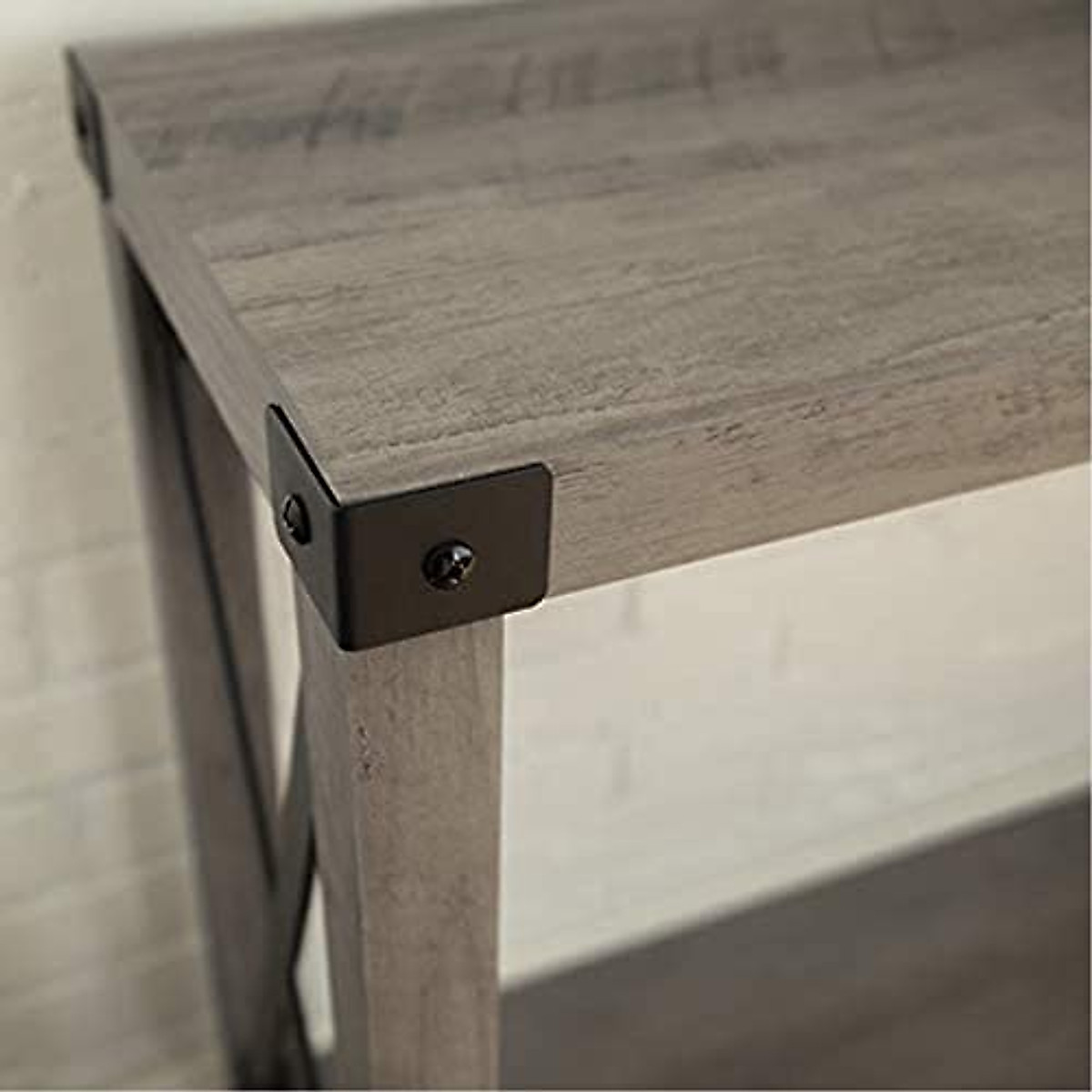 Walker Edison Sedalia Modern Farmhouse Metal X Entry Table, 46 Inch, Grey