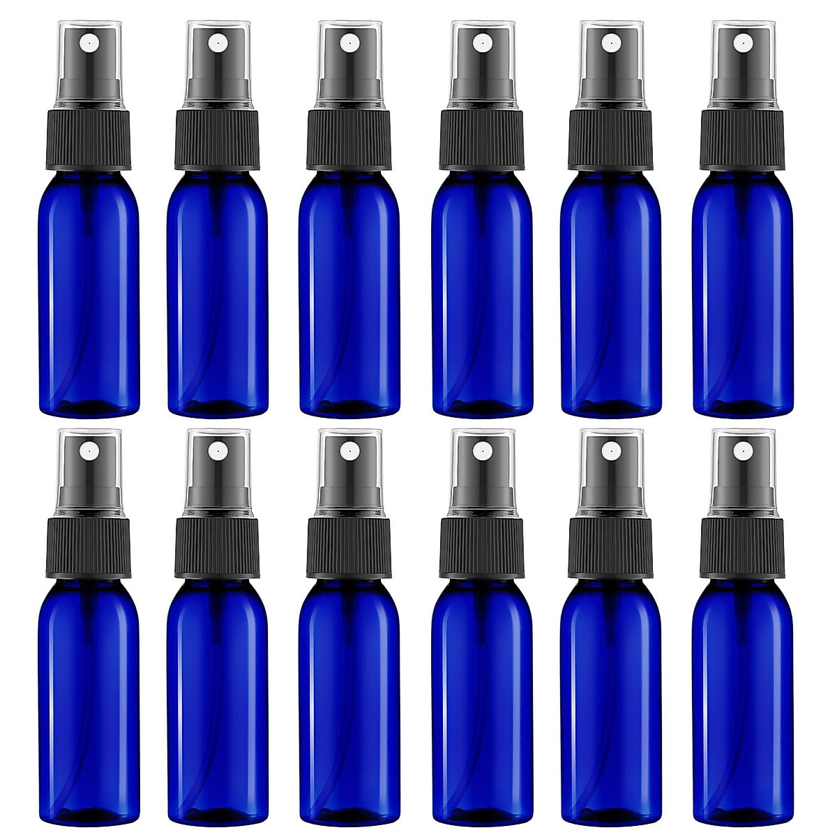1 Oz/30ML Small Plastic Spray Bottle(12 PCS), Empty Fine Mist Mini Travel Size Sprayer, Portable Refillable Liquid Containers for Perfume, Cologne, Water(Blue)