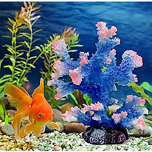 Besimple Aquarium Coral Ornament, Polyresin Coral Decor for Fish Tank Decoration Aquarium Landscape