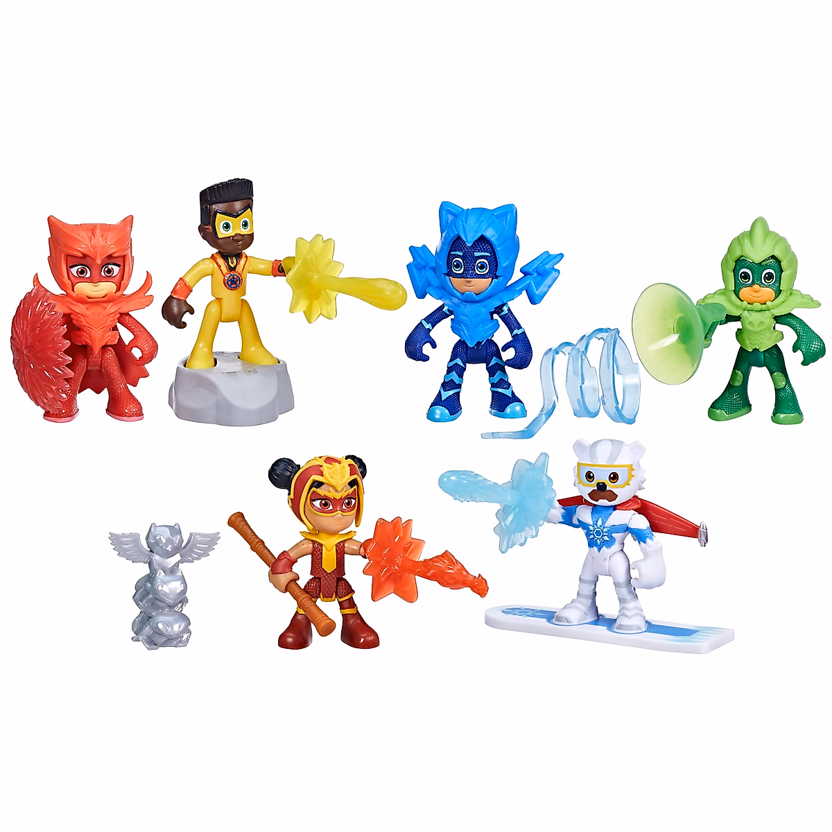PJ Masks Power Heroes Meet The Power Heroes Figure Set with 6 Figures and 14 Accessories, Preschool Toys for Kids 3 Years and Up