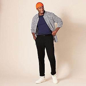 Amazon Essentials Men's Slim-Fit Wrinkle-Resistant Flat-Front Chino Pant, Black, 28W x 30L