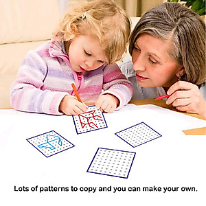 Thoth Montessori Wooden Geoboard Mathematical Manipulative Material Array Block Geo board with 36Pcs Pattern Cards and Rubber Bands Matrix 8x8 for Kids Graphical Educational Toys Early Development Toy