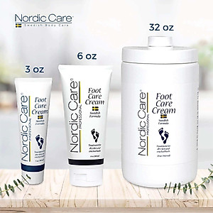 Nordic Care Foot Care Cream, 6 oz. | Foot Lotion for Cracked & Dry Skin | For Dry Feet, Cracked Heels & Callus Removal | Hypoallergenic & Lanolin-free | Essential Oils, Eucalyptus, Urea & Glycerin
