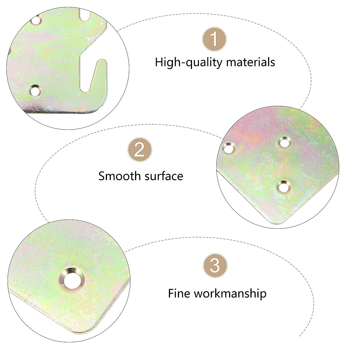 TEHAUX 4pcs Bed Accessories Wood Bed Rail Bracket Bed Rail Hooks Plates Beds Frame