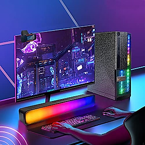 Dell PC Black Treasure Box RGB Desktop Quad Core I5 up to 3.6G, 16G, 512G SSD, WiFi, BT, RGB Keyboard & Mouse, DVD, New 22" 1080P FHD LED, RGB Sound Bar, Webcam, Win 10 Pro(Renewed)