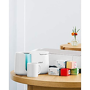 Cricut Beveled Blank, Ceramic-Coated, Dishwasher & Microwave Safe Mug to Decorate, Mug Press & Infusible Ink Compatible,12 Oz Sublimation, Ideal for Crafts and Printing, 6 Count, White