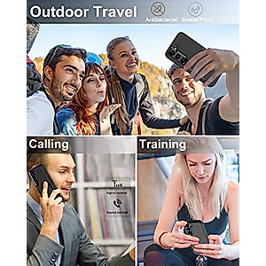 Dahkoiz for Samsung Galaxy S23 Case, with Dust-Proof Port Cover, Full Body Protection Rubber Cover Phone Case for Samsung Galaxy S23 5G 6.1-Inch, Black/Black