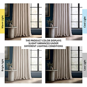 HPD Half Price Drapes BOCH-LN185-P Faux Linen Room Darkening Curtains for Bedroom (1 Panel), 50 X 96, Birch
