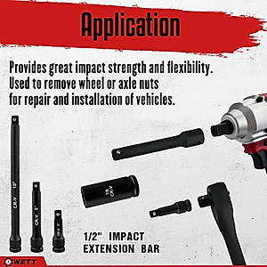 WETT 1/2" Drive Impact Socket Set, 29 Piece Deep Socket with Extension Bar, Cr-V Steel, SAE & Metric, 6 Point, (3/8" - 1", 10-24mm)