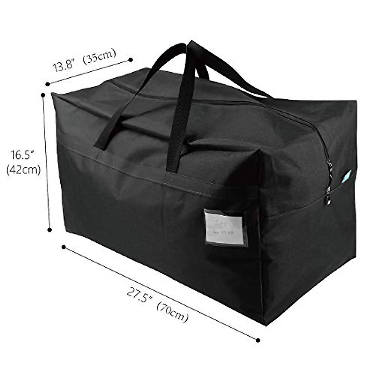 iwill CREATE PRO 100L Oversize Ornament Water Resistant Tote Storage Bag with Carry Handles, Compatible with IKEA Frakta Carts, Black