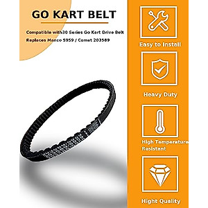 YONQIFON 3 Pack of KT196 Drive Belt for 30 Series Go Kart Drive Belt Fit for Manco 5959 / Comet 203589