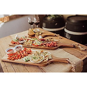 TOSCANA - a Picnic Time Brand - Artisan 24" Acacia Charcuterie Board with Raw Wood Edge, Cheese Board, Serving Platter, (Acacia Wood)