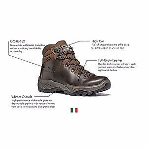 SCARPA Women's Terra GTX Waterproof Gore-Tex Boots for Hiking and Backpacking - Brown - 8-8.5