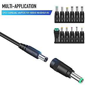 Homuguz 24V 1.5A DC Power Supply 36W, 100V-240V to 24 Volt AC Transformer Adapter UL Listed with 12pcs Additional Plug Tips