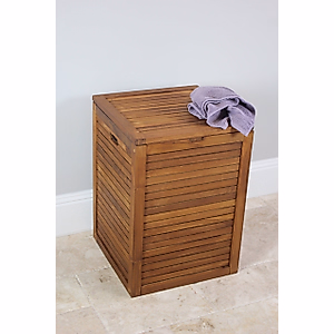 AquaTeak The Original Nila Large Size Teak Laundry or Storage Hamper