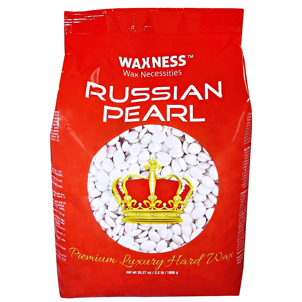 Waxness Polymer Blend Premium Luxury Hard Wax Beads Russian Pearl 2.2 lb / 1 kg