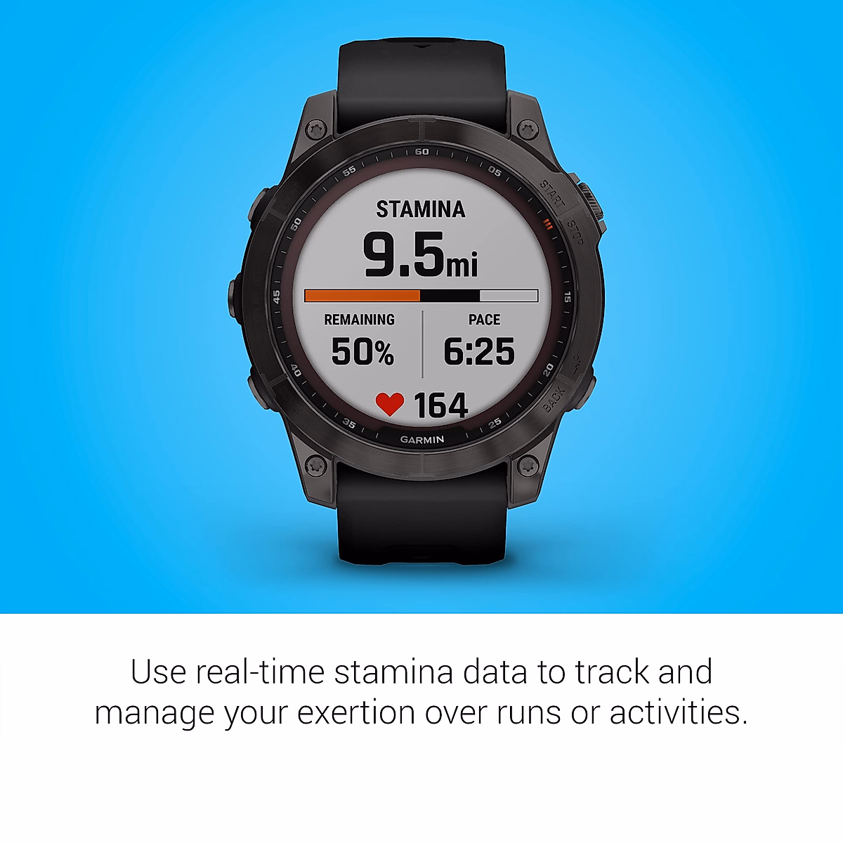 Garmin fenix 7 Sapphire Solar, adventure smartwatch, with Solar Charging Capabilities, rugged outdoor watch with GPS, touchscreen, wellness features, carbon gray DLC titanium with black band