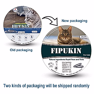 Natural & Safe Flea and Tick Collar for Cats, 2 * 8 Months Protection, Free Comb and Tick Removal Tool, Waterproof, 13.8 inch, One Size Fits All (2-Pack)