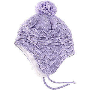 Kids Winter Beanie Hat Mittens Set Warm Fleece Hat Baby Toddler Knitted Hat & Gloves for Boys, Girls