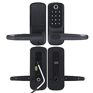 Biometric Fingerprint Door Lock, Fingerprint Password Lock, Remote Control Doorlock, Intelligent Electronic Lock with Virtual Password Design/Mechanical Key/Anti-Peeping, for Alexa Voice Control