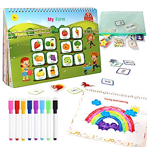 Arthopt Busy Book, 32 Pages Montessori Busy Book for Toddlers, Autism Learning Materials Educational Toys, Preschool Learning Activities Books for Toddlers 1-3