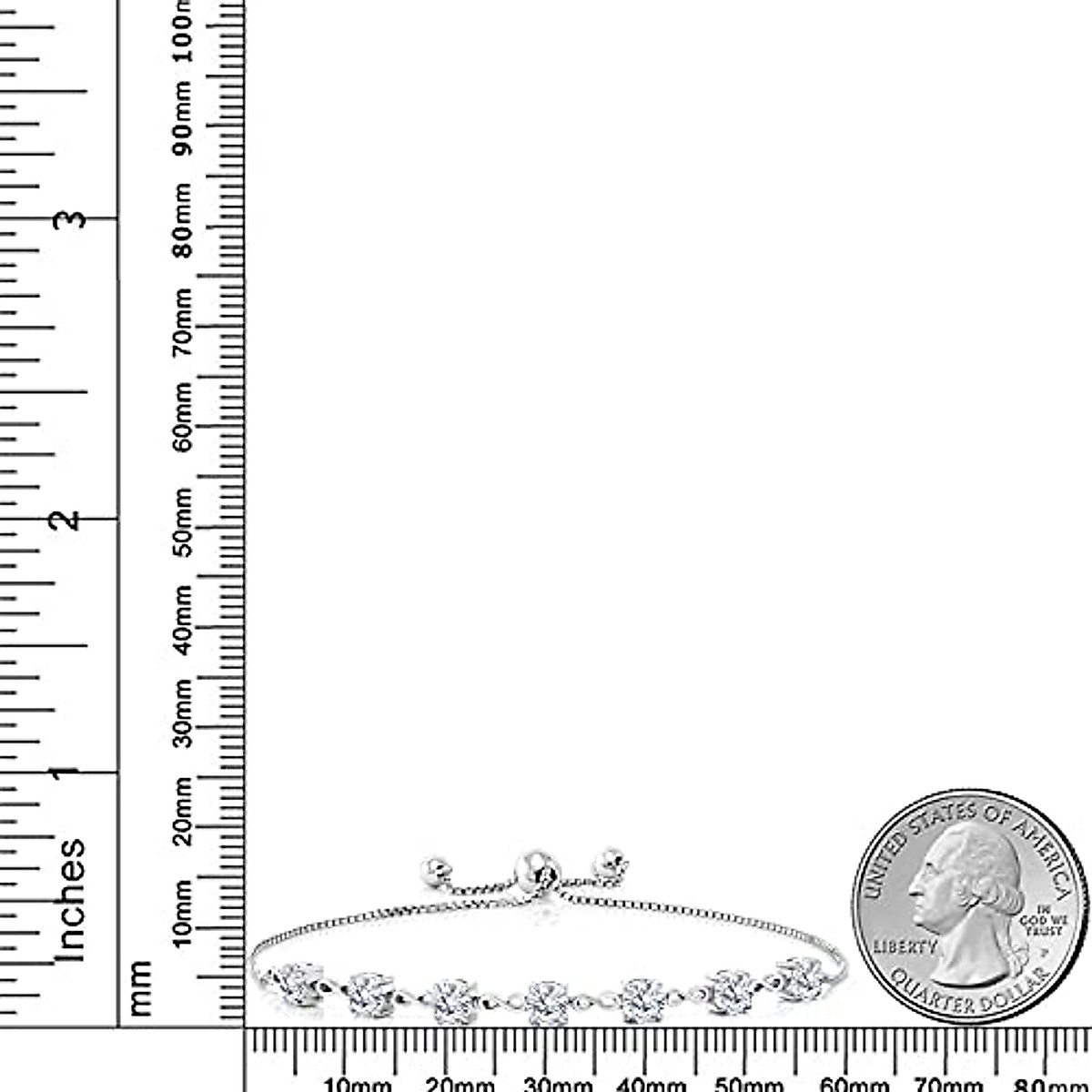 Gem Stone King 2.31 Cttw White Moissanite Infinity Tennis Bracelet For Women In 925 Sterling Silver | Gemstone Birthstone | Round 4.5MM | Fully Adjustable Up to 9 Inch