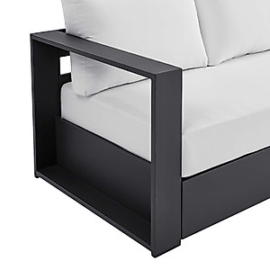 Modway Tahoe Aluminum Outdoor Patio Sofa in Gray White