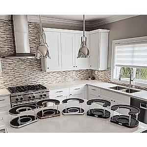 Spice Rack Organizer for Cabinet 2 Tier Lazy Susan Organizer Holds 40 Spice Jars with Double Spinner on Bottom Spice Shelf for Kitchen Pantry Organization and Storage by Stow-n-Spin Made in USA