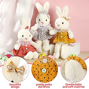 3 Pack Easter Plush Bunny Adorable Rabbit Stuffed Animals 16 Inch Doll Bunny Plush Easter Girls Gifts Room Decorations Birthday Gifts(Cute Style)