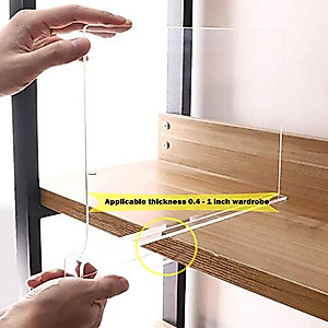 ERFEI Shelf Dividers for Closet Organization Clear Acrylic Shelves Organizer Multifunction Closet Separator in Bedroom Kitchen and Office (12pcs)