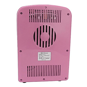 Asixxsix Mini Fridge, 4L Portable Cooler and Warmer Personal Makeup Refrigerator with DC12V Car Plug for Food Skincare Cosmetic Beverage, Beauty Fridge for Bedroom, Office, Car, Dorm (Pink US Plug)