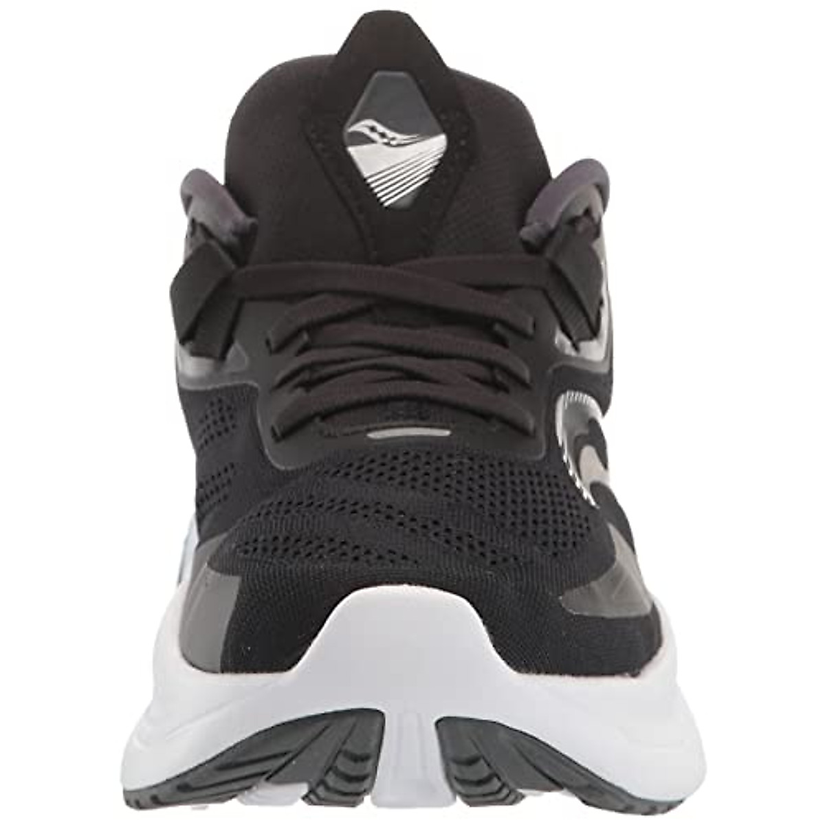 Saucony Women's Guide 15 Running Shoe, Black/White, 8