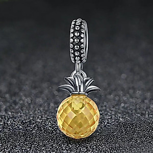 Pineapple Charm 925 Sterling Silver Fruits Charm Beads for Fashion Charms Bracelet & Necklace