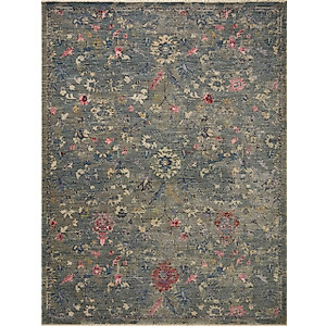 Loloi Giada 5' x 7'-10" Area Rug in Lagoon/Multi - Traditional Accent Rug, Modern Color Rug for Living Room, Bedroom, Entryway & Hallway, No Shed High Traffic Home Décor