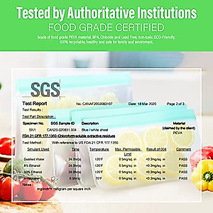 Reusable Food Storage Bags, 16 Pack Reusable Sandwich Bags BPA Free Reusable Freezer Bags, Leakproof Reusable Bags Silicone for Lunch Meat Fruit Veggies Snacks (10 Stand-Up bags+6 Flat bags)