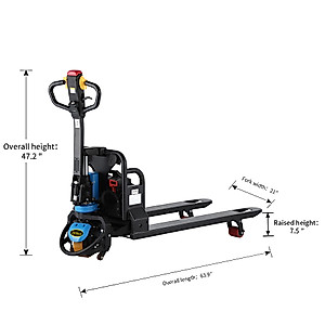 APOLLOLIFT Full Electric Power Lithium Pallet Jack Truck Efficiency Bundle 3300lb Cap.45" x21"-Plus Extra Battery Bundle